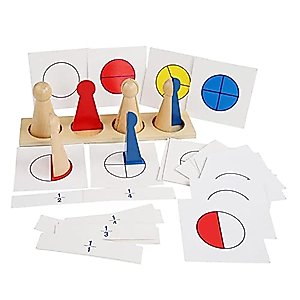 predolo Wooden Math Fractions People Educational Toys Learning Toy for Children Kids Classroom Material