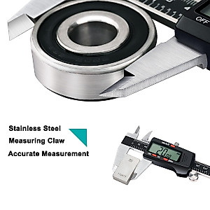 Kynup Caliper Measuring Tool, Digital Micrometer Caliper Tool, Vernier Caliper with Stainless Steel, Large LCD Screen, Auto - Off Feature, Inch Metric Fraction Conversion (6Inch/150mm)