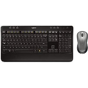 Logitech MK520 Wireless Keyboard and Wireless Mouse Combo — Full Size Keyboard and Mouse Long Battery Life Secure 2.4GHz Connectivity Black