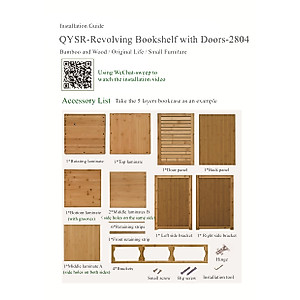 Rotating Bookshelf, 6 Tier 360° Floor Standing Revolving Bookcase Storage Rack, Bookcase Corner Tall Book Shelf, Narrow Bookshelf, with Door,Book Shelf Organizer for Bedroom,Living Room,Small Space