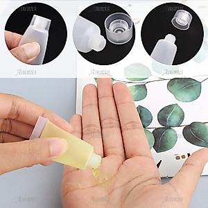 AUEAR, 24 Pack 5ml Empty Refillable Plastic Soft Tubes Squeeze Cosmetic Bottles Packing Sample Mini Containers for Body Lotion Shower Gel Shampoo Cleanser