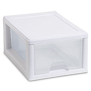 Sterilite 20518006 6 Quart/5.7 Liter Stacking Drawer, White Frame with Clear Drawer,(pack of 6)