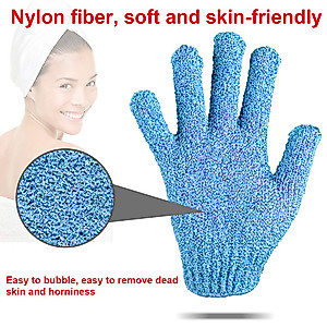 Duufin 14 Pairs Exfoliating Gloves Shower Glove Exfoliator Bath Gloves for Shower, Spa, Massage, Body Scrub, Dead Skin Cell Remover
