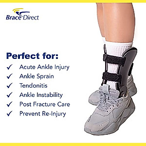 Brace Align Semi-Rigid Ultra Active Ankle Brace- Hinged Ankle Stabilizer, Protection and Support for Sprains, Volleyball, Basketball, Tennis, Sports Injury- Left or Right Foot- PDAC L1906