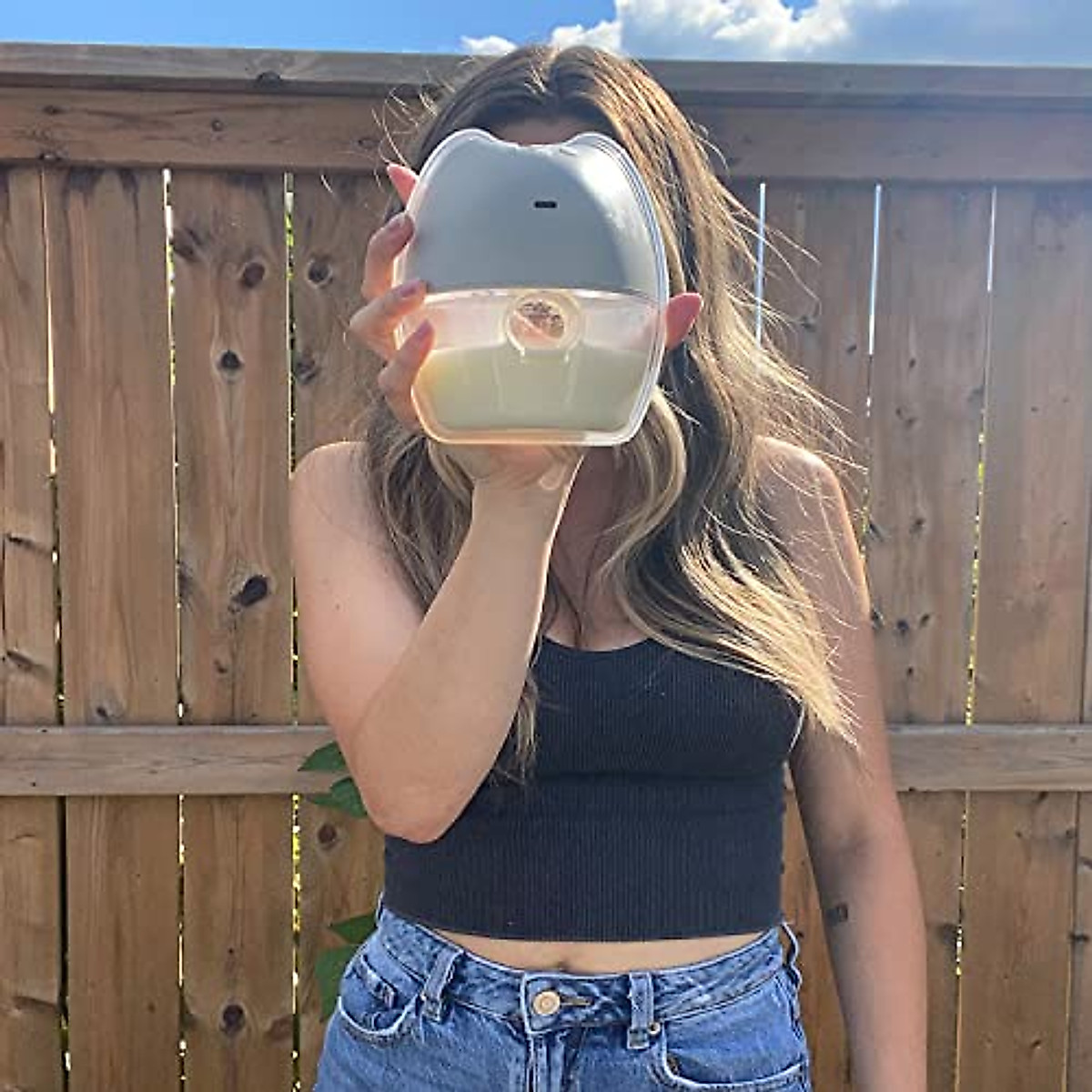 Bellababy Wearable Breast Pump Hands Free,Low Noise and Pain Free,Long-Lasting Battery,4 Modes 9 Levels of Suction,Fewer Parts to Clean.(Gray-Single-24mm)