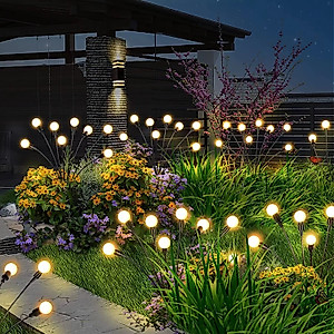 TYUWGMS Solar Lights Outdoor,Swaying Garden Firefly Lights, Solar Garden Lights, Waterproof Fairy Decor Outdoor Solar Lights,Ideal for Patio, Yard, Path Fence