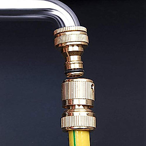 Piroir Garden Hose Quick Connect, Solid Brass Garden Hose Connectors 3/4 Inch GHT Water Hose Fitting for Garden(5 Set of Male & Female Water Hose Connectors)