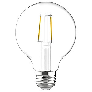 GE Relax LED Light Bulbs, 40 Watt, Soft White, G25 Globe Bulbs, Clear, Medium Base (2 Pack)