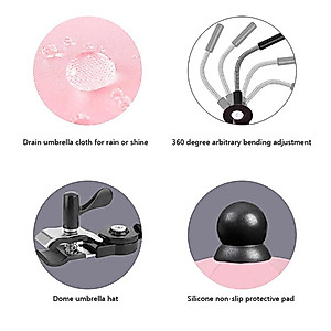 ICRPSTU Universal Pushchair Parasol Umbrella,Pram Parasol with Clamp Buggy Umbrella with Adjustable Clip on UV Protection Umbrella for Wheelchair Users Chair for Children (Black)