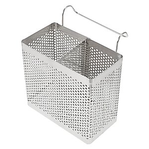 DOITOOL Stainless Steel Utensil Holder for Dish Rack, No Drilling Kitchen Utensil Drying Rack Stainless Steel 2 Compartment Cutlery Drying Rack for Restaurant Home