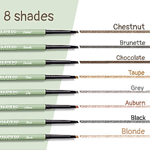 Gray Eyebrow Pencil Liner, Ultra Slim Eyebrow Pencil Automatic Brow Definer Long Lasting, Waterproof Micro Fine Triangle Tip Double Head Brow Sculptor for Natural Eye Brow Lamination Makeup Look, Grey, YES.EYE DO