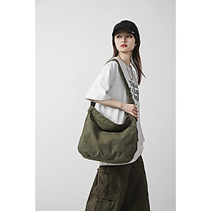 Micmores Crossbody Bags for women, Large Hobo Bag Canvas Messenge Tote Handbagr for Travel Work Shopping(Off White)