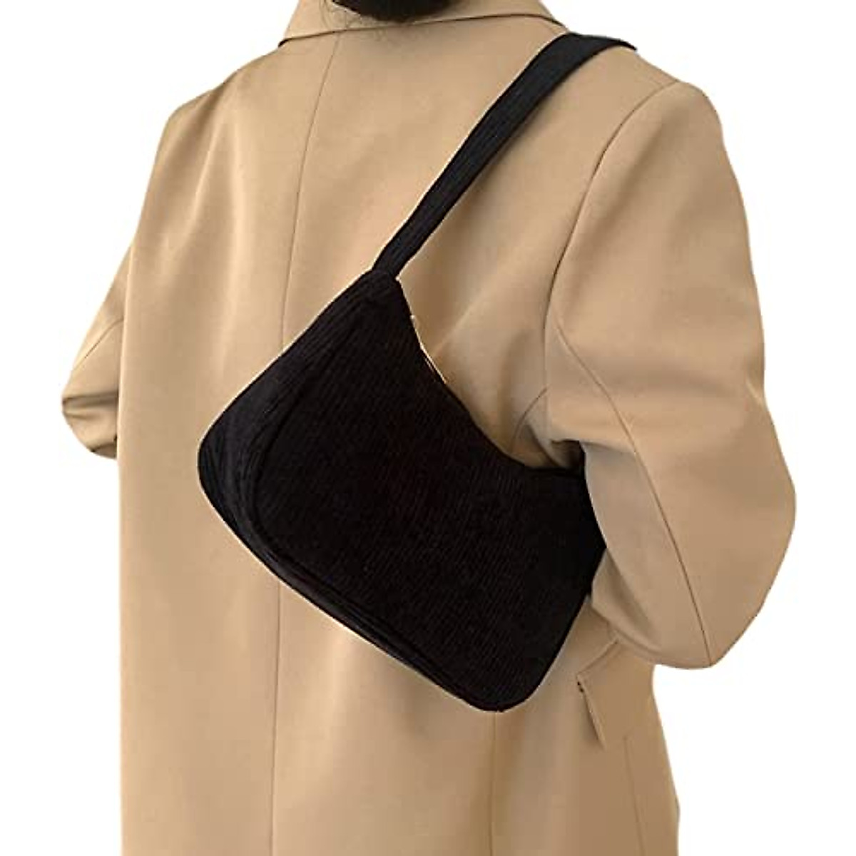 AIBEARTY Women Girls Corduroy Handbag Underarm Bag Retro Small Purse Shoulder Bag Clutch Tote