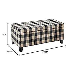 Christopher Knight Home Breanna Fabric Storage Ottoman, Black Checkerboard