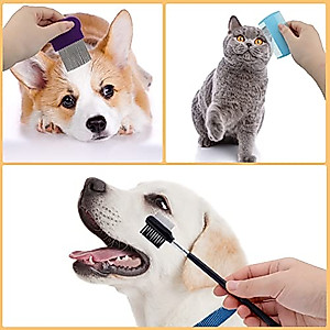 Dog Combs for Grooming, Fine Tooth Dog Eye Comb, Tear Stain Remover Comb for Small Dogs Cats Poodle(10 Pack)