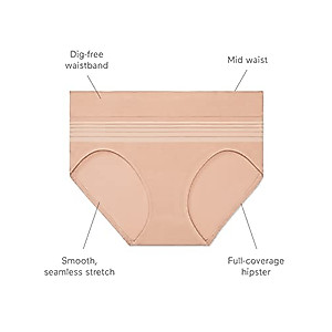 Warner's Women's No Pinching, No Problems Dig-Free Comfort Waist Smooth and Seamless Hipster RU0501P, Summer Berry