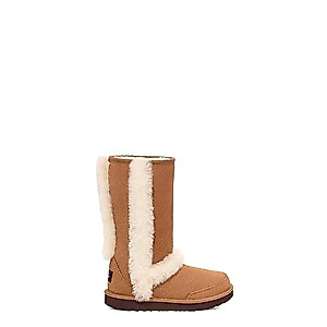 UGG Unisex-Child Sunburst Tall Boot, Chestnut, 2 Little Kid