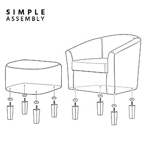 Yaheetech Lounge Chair Modern Chaise Lounge Armchair with Footstool Faux Leather Lounge Reading Chair with Footrest Black