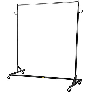 VEVOR Z Rack, 300 lbs Industrial Grade Z Base Garment Rack, 24" x 63" x 63" Height Adjustable Clothes Rack, Sturdy Steel Heavy Duty Clothing Rack w/ Lockable Casters for Home Garment Store Black