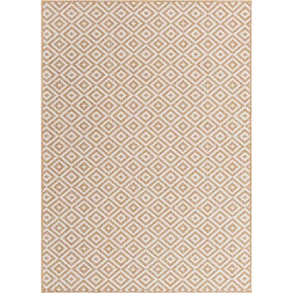 Unique Loom Outdoor Collection Area Rug - Costa Rica (5' 3" x 8' Rectangle, Beige/ Cream)