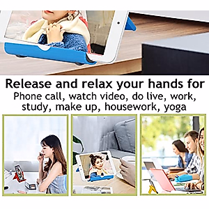 JUSDIQIR Cell Phone Stand for Desk, Foldable Cell Phone Holder Mobile Phone Dock Multi-Angle Universal Adjustable Tablet Holder Compatible with Most Cell Phone and Tablet (Black)