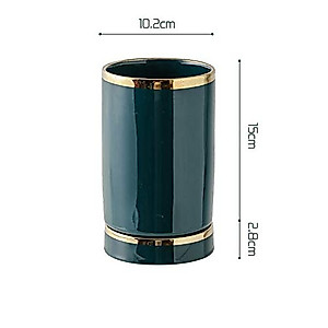 ZSQAI Ceramic Green Chopsticks Canister Ceramic Household Kitchen Utensils Cutlery Chopsticks Drain Basket Storage Rack