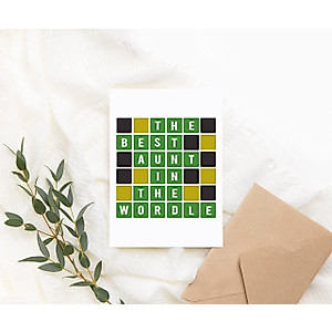 Wordle For Aunt Card - The Best Aunt In The Wordle - Aunt Gift Wordle - Wordle Themed Mothers Day Card - Wordle Card - Word Game - Birthday Aunt Card - Mothers Day Idea Gift- Wordle Lover- Aunt Card
