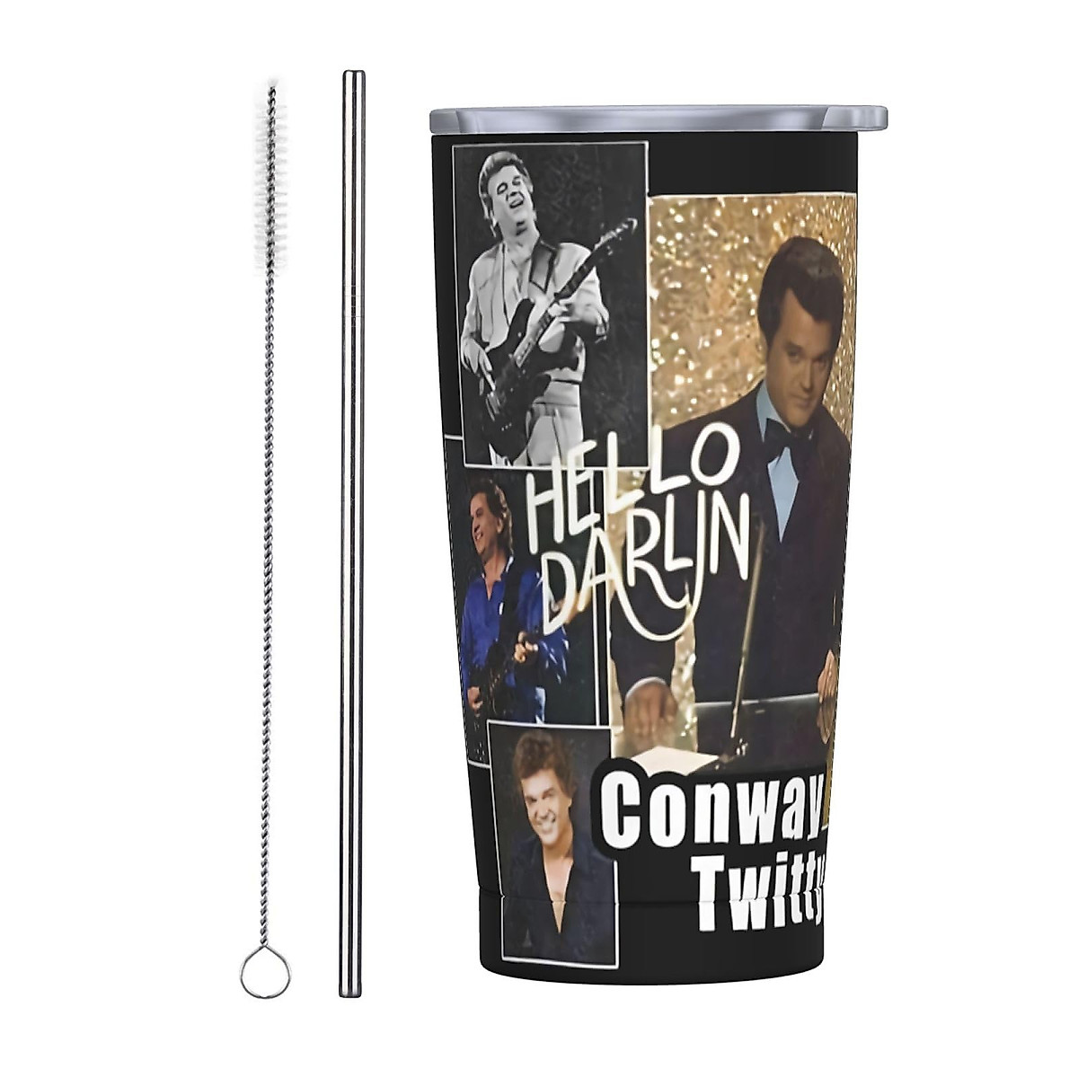 LUNKIND Conway Musics Twitty 20 oz Stainless Steel Insulated Car Sippy Cup With Lid Travel Mug for Cold Hot