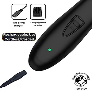 Hair Trimmer by Supreme Trimmer ST5220 Precision Beard Trimmer for Men Professional Barber Liner Cordless Hair Clippers – Black T-Shaper Li (Extra Blade Included)