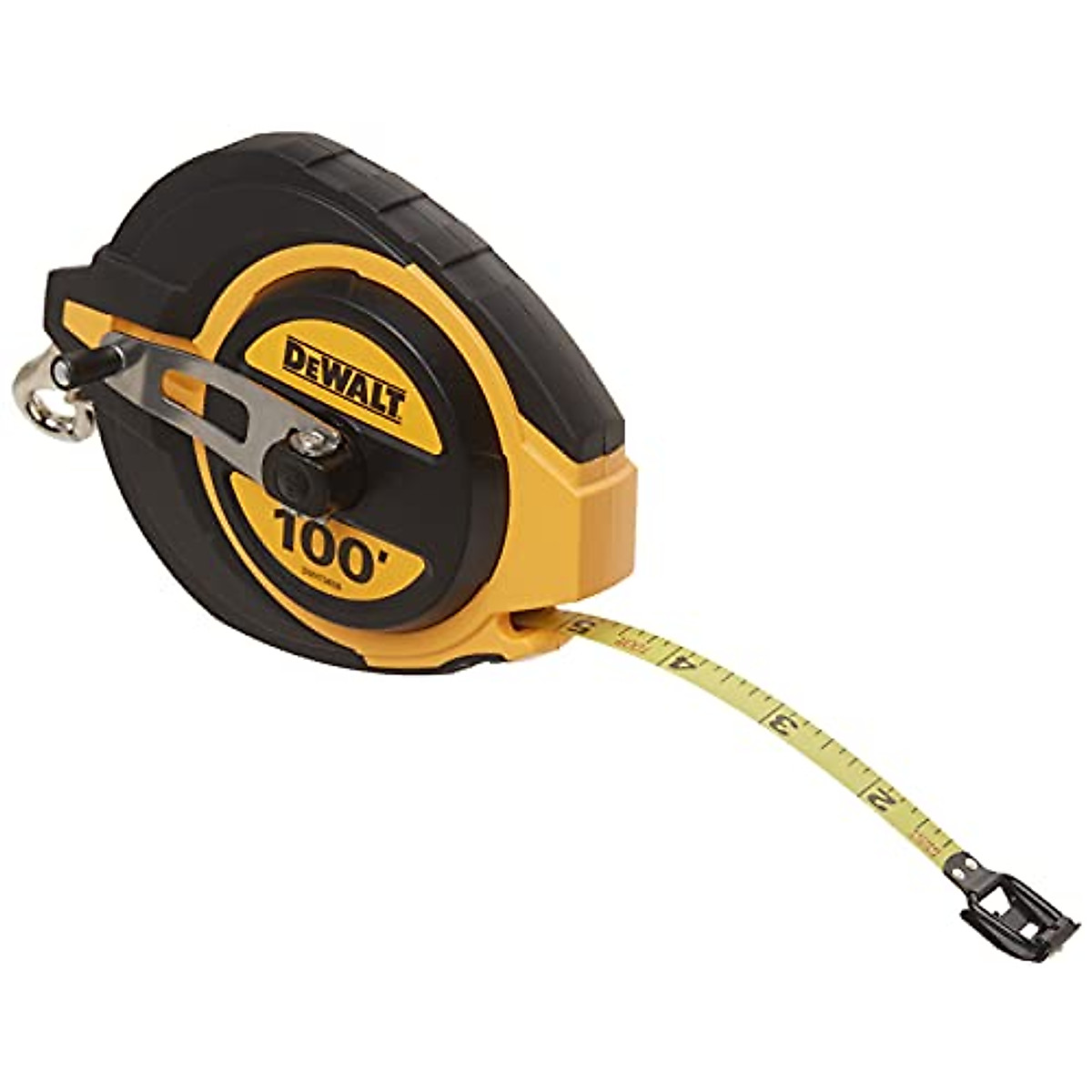 DEWALT Tape Measure, 100-Foot, Self-Lock, Solid Chrome Finish, Rubber Grip (DWHT34036L)