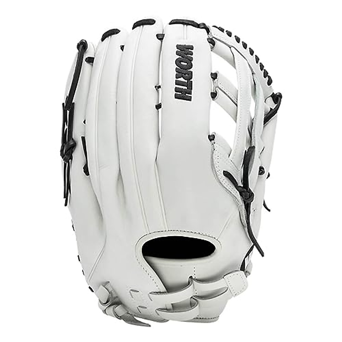 Worth | Freedom Series Slowpitch Softball Glove | 15 Inch | White/Black | Right Hand Throw