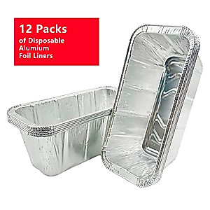 Meatender Replacement Grease Cup/Drip Catcher Pan for Blackstone Griddles 17'' 22'' 28'' 30'' 36'' and A Dosen of Disposable Aluminum Foil Liners Tray (Short Hook)