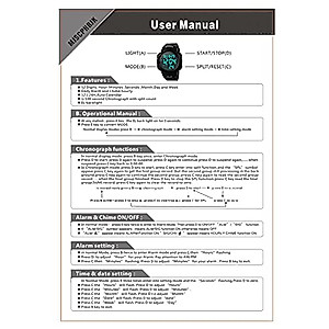 MJSCPHBJK Mens Digital Watch, Sports Military Watches Waterproof Outdoor Chronograph Watch for Men with LED Back Ligh/Alarm/Date