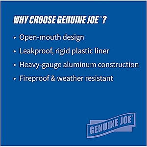 Genuine Joe Classic Cylinder 2-Piece Waste Receptacle, 35 Gal