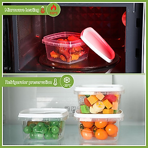 Blushtier 50 Pcs 24 oz Deli Containers with Lids Stackable Clear Square Food Storage Containers Freezer Containers Take Away Food Containers for Food Storage Leakproof Take out
