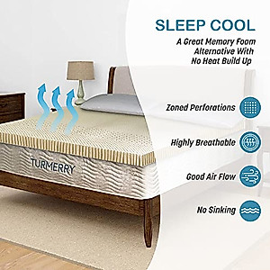 Latex Mattress Topper - Natural Latex with 5 Zones - No Cover (Full / 3 inch/Soft)