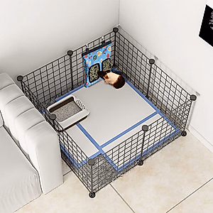 Guinea Pig Hay Feeder, Hanging Rabbit Hay Feeder Bag for Guinea Pigs Bunnies Chinchillas. Blueflower