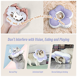 KUDES Cat Cone Collar,Cute Flower Waterproof Elizabethan e Collar for Cat and Small Dog Anti-Bite Lick Wound Healing Protective Neck Cone After Surgery Recovery Collar for Small Pet,All-Season Style
