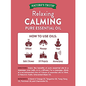 Nature's Truth Aromatherapy Calming 100% Pure Essential Oil, Citrus, 0.51 Fluid Ounce, Clear