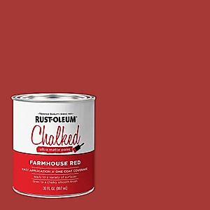 Rust-Oleum Chalked Ultra Matte Farmhouse Red Water-Based Acrylic Chalk Paint 30 oz.