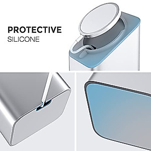 Lucrave Phone Stand for MagSafe Charger, Aluminum Desk Phone Holder Dock for MagSafe Charger, Compatible with iPhone 14 13 12 Mini Plus Pro Pro Max, MagSafe Charger is Not Included, Silver