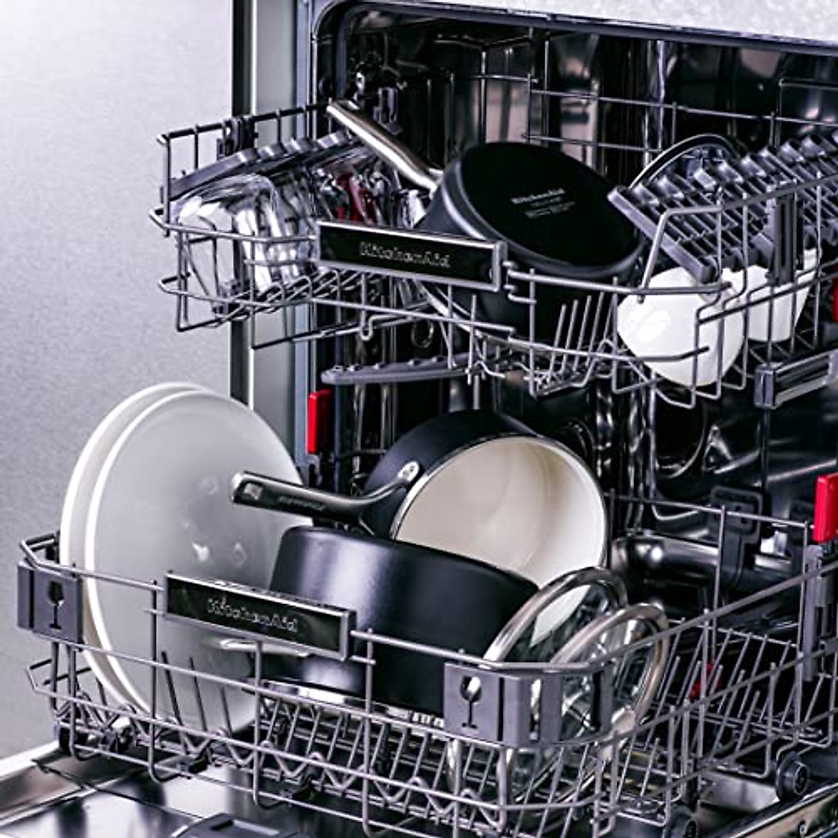 KitchenAid Steel Core Enamel 20 cm/3.7 Litre Casserole with Lid, German Engineered Enamel, Induction, Oven Safe, Matte Black