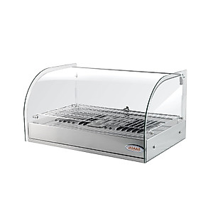 Hakka Commercial Food Warmer, 1-Tier Electric Showcase Pizza Warmer Countertop 25L Adjustable Tempreture Pastry Display Case for Buffet Restaurant Bakeshop Snack Bar