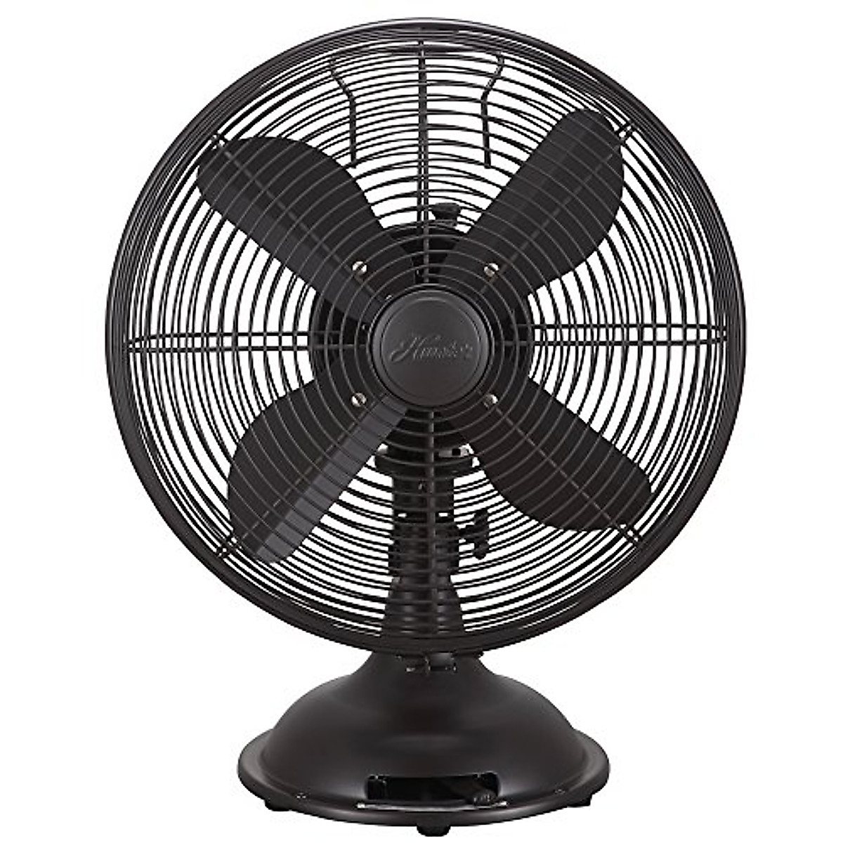 HUNTER Metal Retro Table Fan-Powerful 3 Speeds and Smooth Oscillation, 12", Oil-Rubbed Bronze