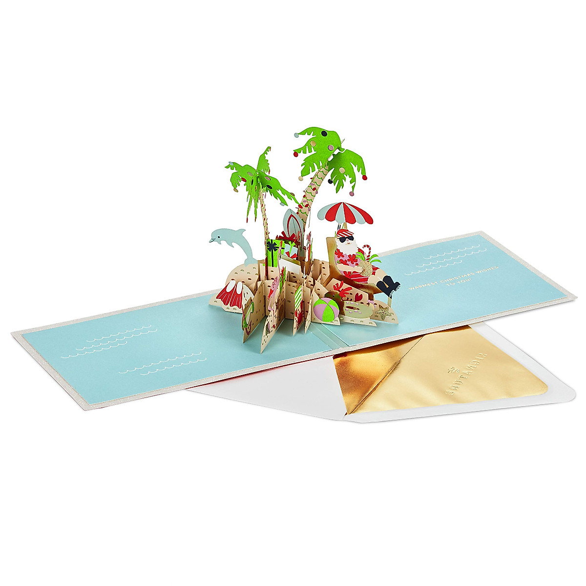 Hallmark Signature Paper Wonder Pop Up Christmas Card (Tropical Santa)