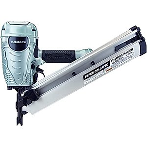 Metabo HPT NR90ADS1 Pneumatic Framing Nailer, 2" up to 3-1/2" Paper Collated Nails .113 - .148, Tool-less Depth Adjustment, 30 Degree Magazine, Selective Actuation Switch (Renewed)