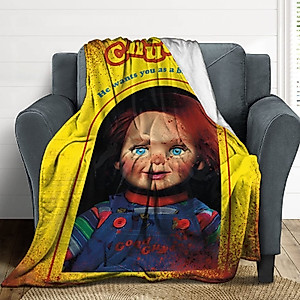 Childs Play Chucky Printed Flannel Blanket Lightweight Throw Blanket Ultra-Soft Micro Fleece Blanket Seasons Warm and Comfortable Plush BlanketTugeibec 30"x40"