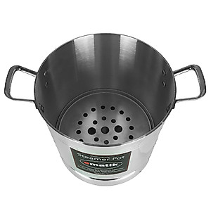 Steamer Pot 22QT Vaporera Tamales Tamalera 4mm Gauge 1200 Alloy Pure Aluminum Commercial Extra-thick Reinforced Rim and Bottom Tamale Commercial Restaurant Pot