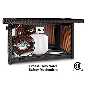 Outland Living 401 Series - 44-Inch Outdoor Propane Gas Fire Table, Espresso Brown/Rectangle