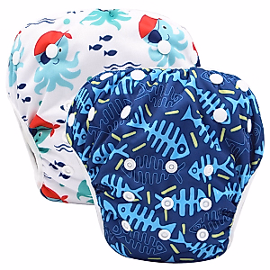 storeofbaby Unisex Baby Reusable Swim Diapers Washable Pool Pants for Swimming Lessons